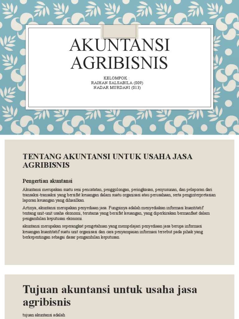 Akuntansi Agribisnis | PDF