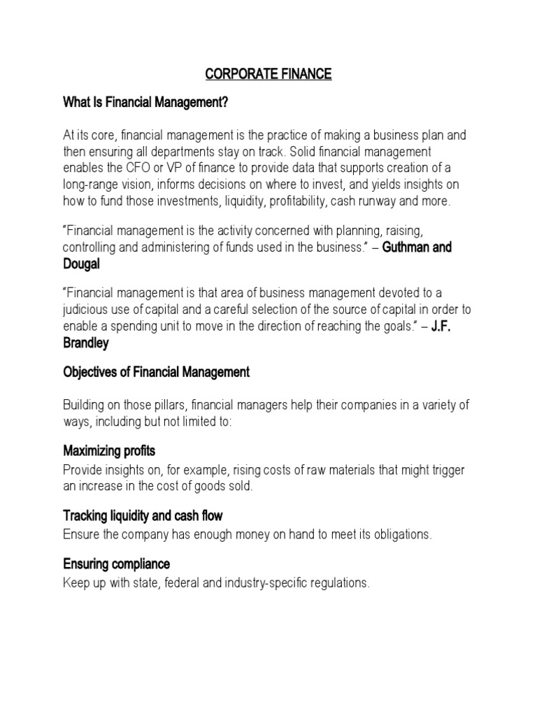 Financial Management in Action: Understanding the Core Functions and ...