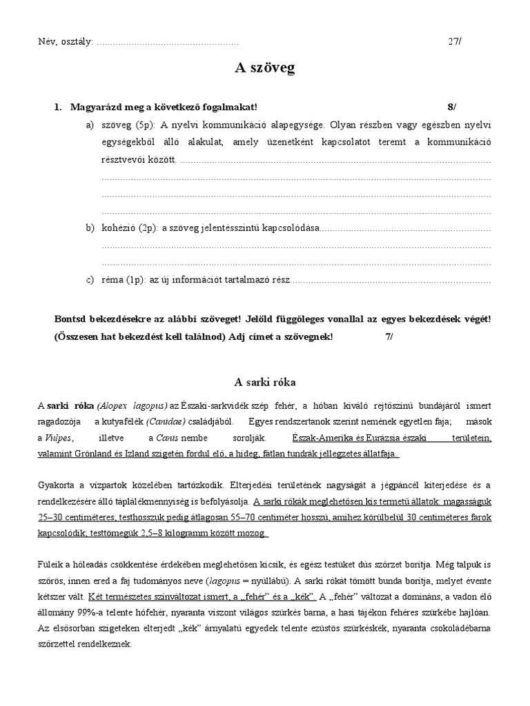 Szoveg Gyakorlasa | PDF