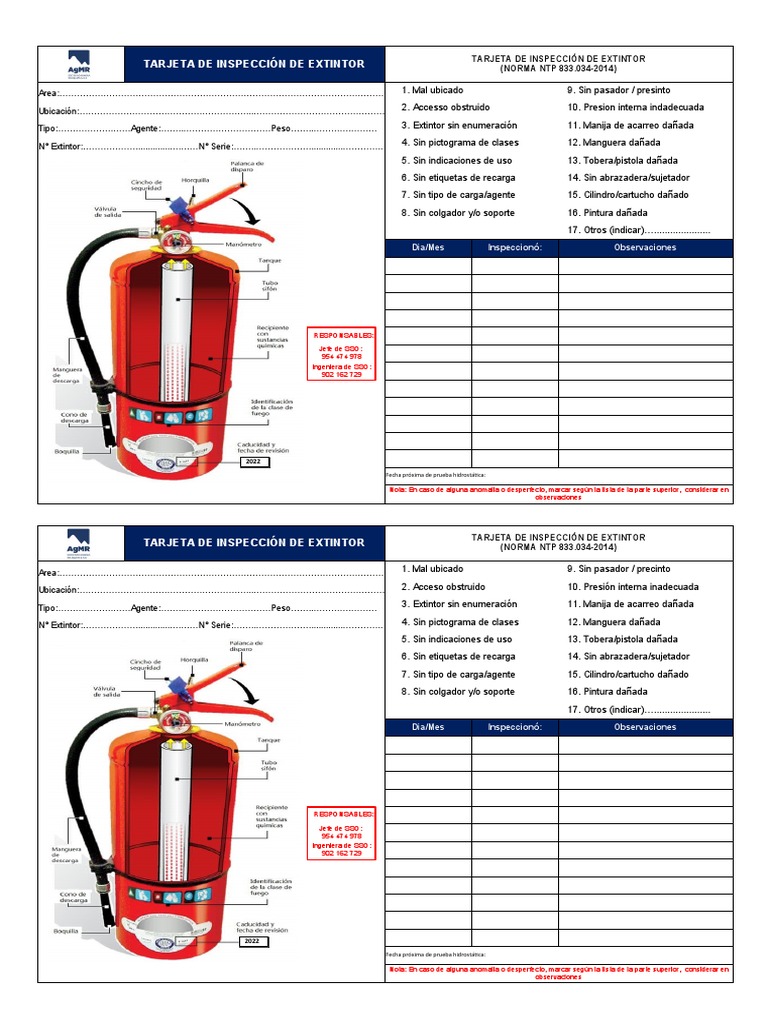 F-Gsso-45 Formato de Inspección de Extintores | PDF