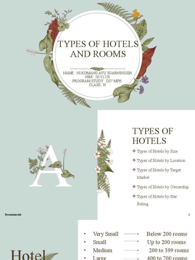Types of Hotels and Rooms | PDF | Hotel | Hospitality Industry