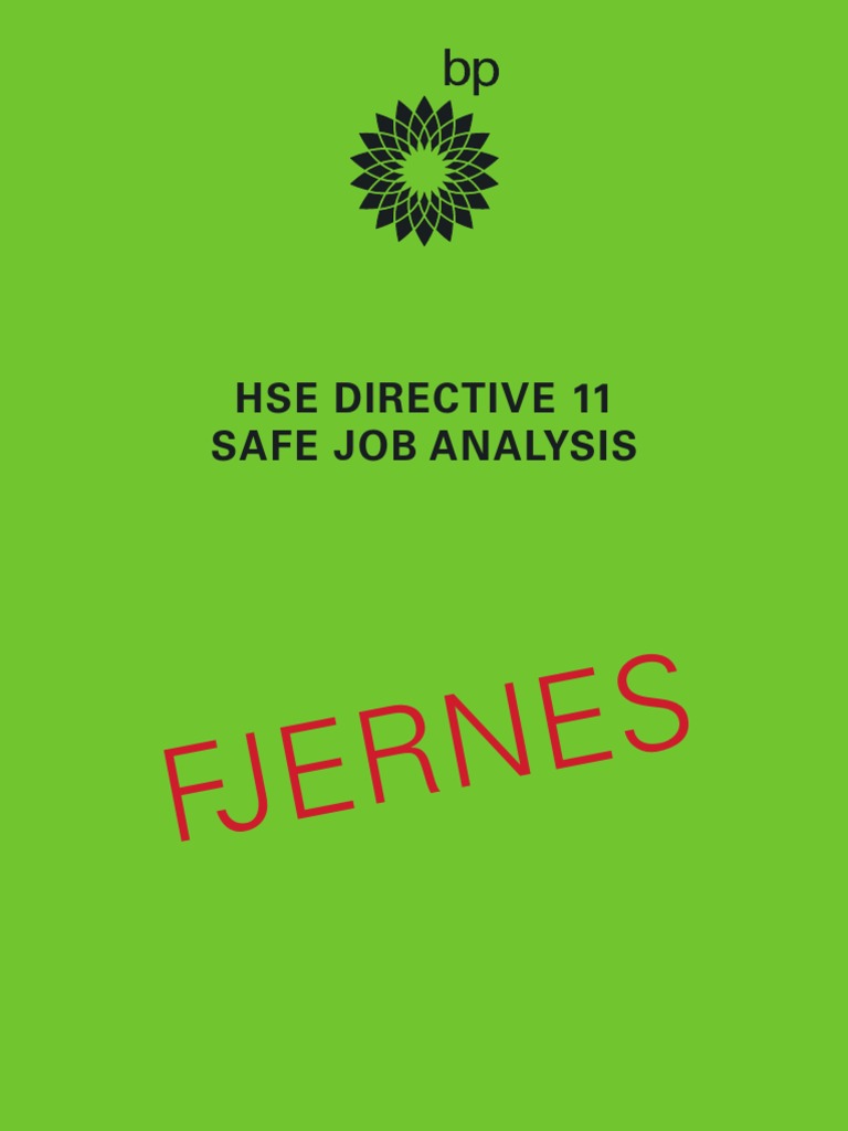 Hse Directive 11 Safe Job Analysis | PDF | Risk | Safety
