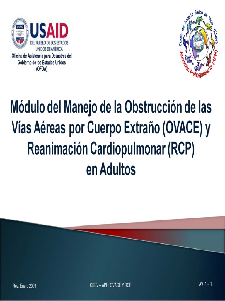 OVACE Y RCP Diapositivas | PDF | Reanimación cardiopulmonar | Medicina ...
