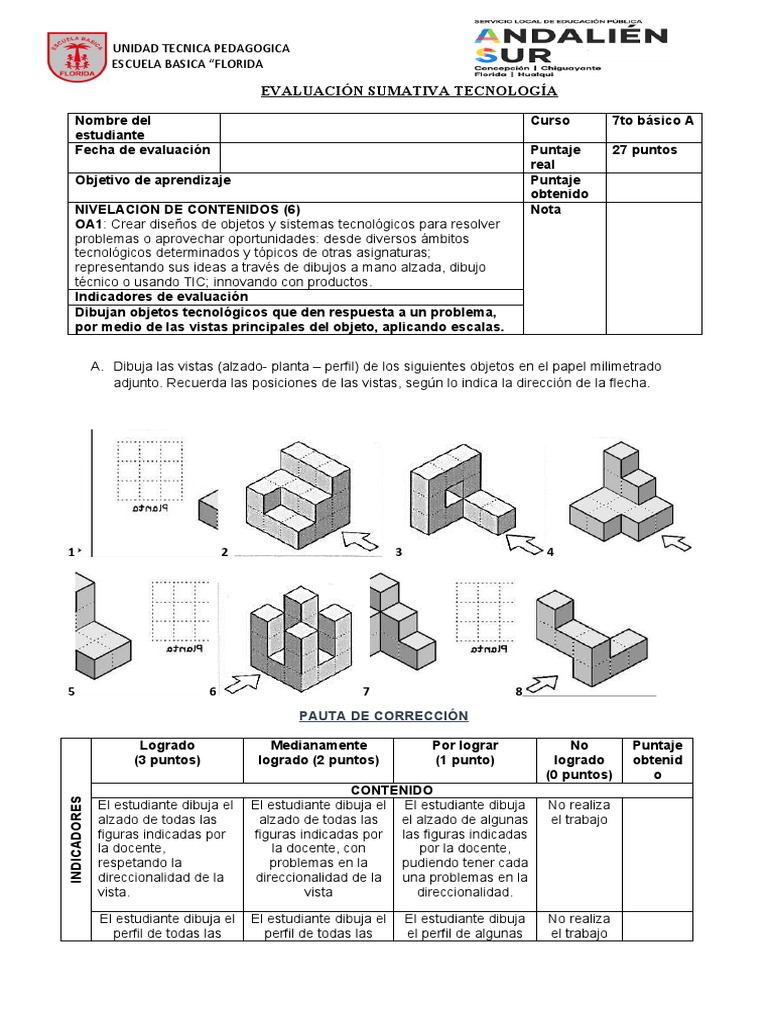Prueba Tecnologia Vistas 8vo | PDF | Evaluación | Ciencia cognitiva