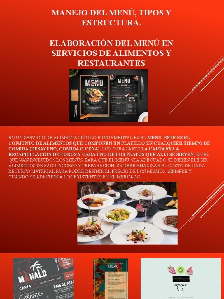 Manejo Del Menú, Tipos y Estructura | PDF | Alimentos | Obesidad