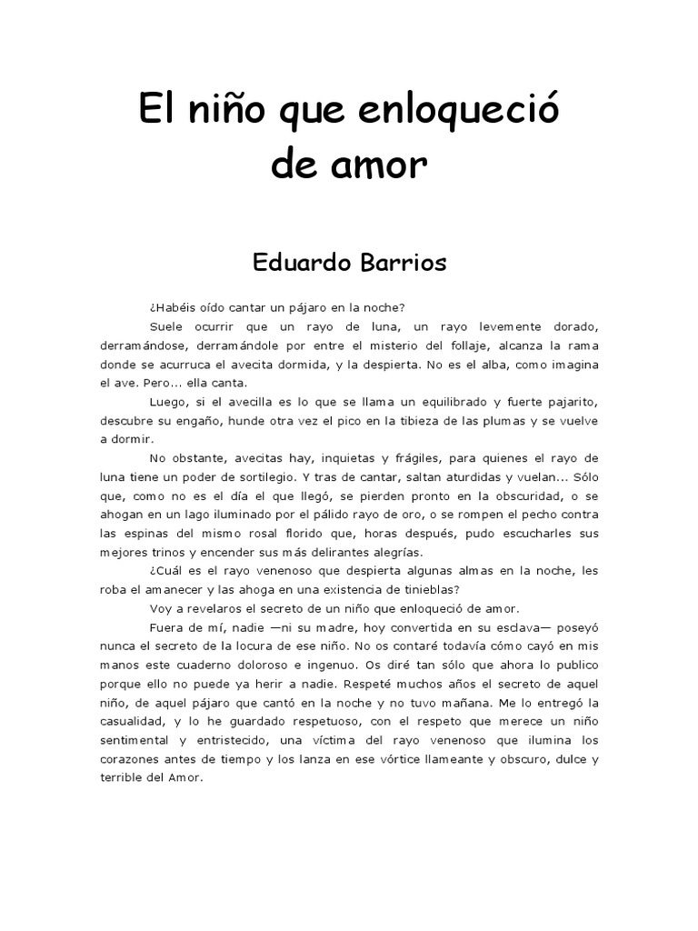 El-Nino-Que-Enloquecio-De-Amor - Barrios Eduardo | PDF | Amor