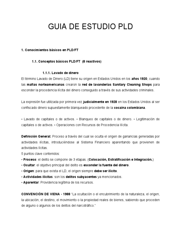 Repaso General PLD | PDF | Lavado de dinero | Corrupción política