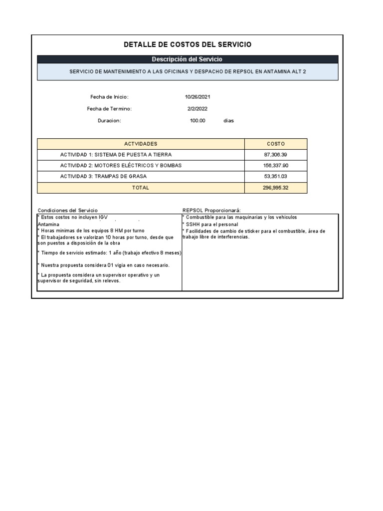 Ejemplo Modelo Estructura Costo Matto | PDF | Bienes manufacturados | Ingenieria Eléctrica