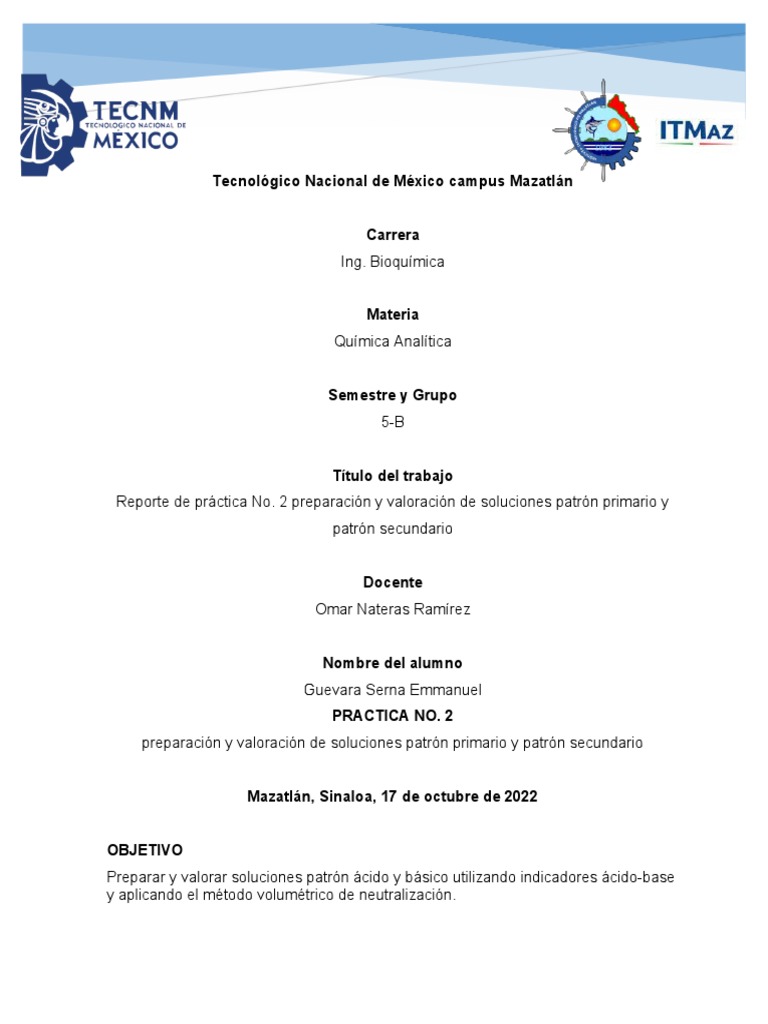 Practica QN NO 2 | PDF | Valoración | Química