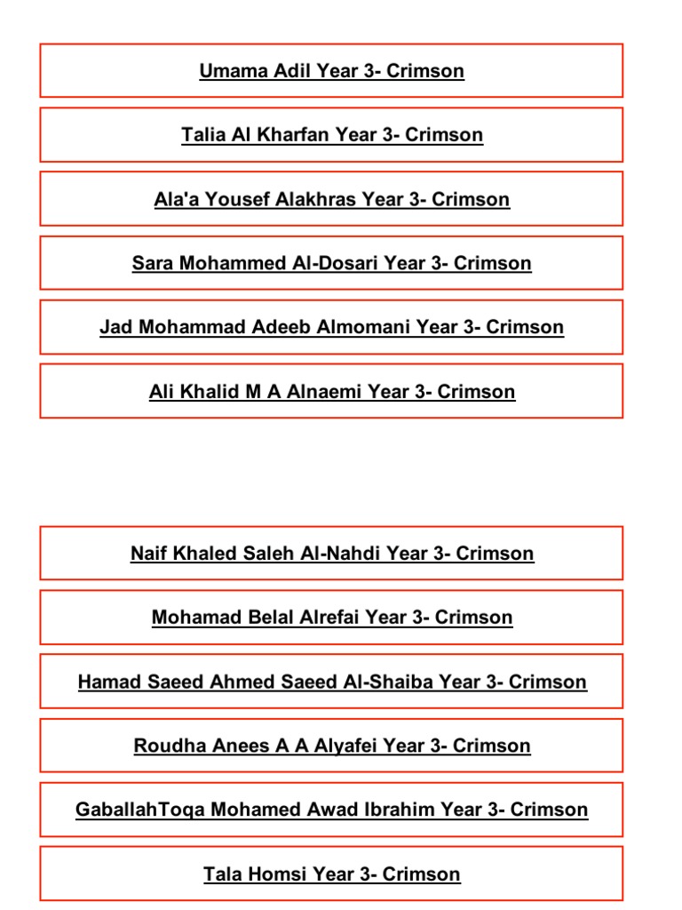 3 Crimson Name and Year Landscape | PDF | Poetry