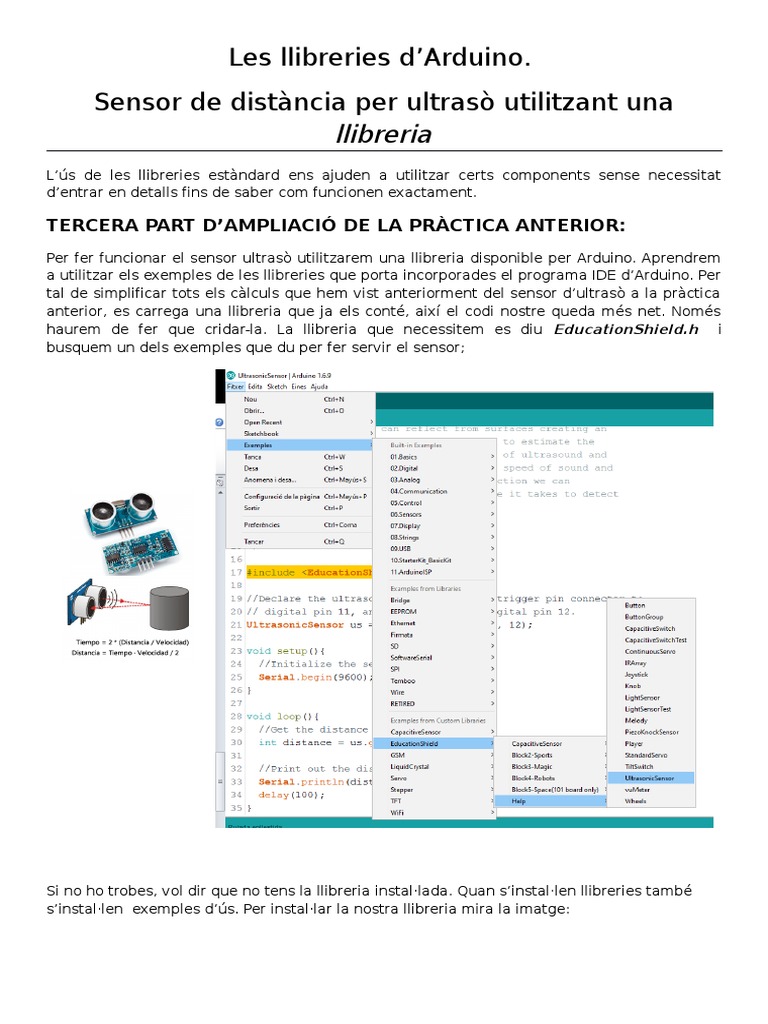 Pràctica 22.0 - Sensor - ULTRASO I LLIBRERIES | PDF