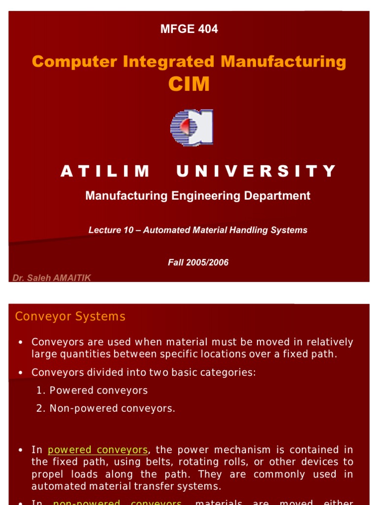 Automated Material Handling Systems Overview | PDF | Automation ...