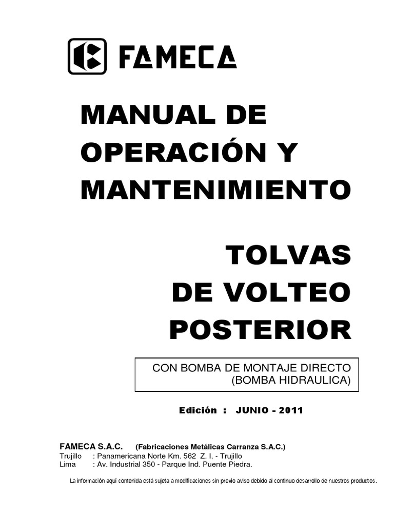 MANUAL DE OPERACION Y MANTENIMIENTO CVPSR20m3-FM128X4-L1H1-4300-A5-01 | PDF | Bomba | Tornillo