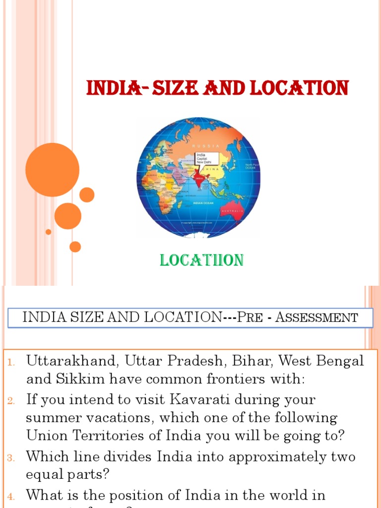 India Size and Location | PDF | Indian Ocean | Indian Subcontinent