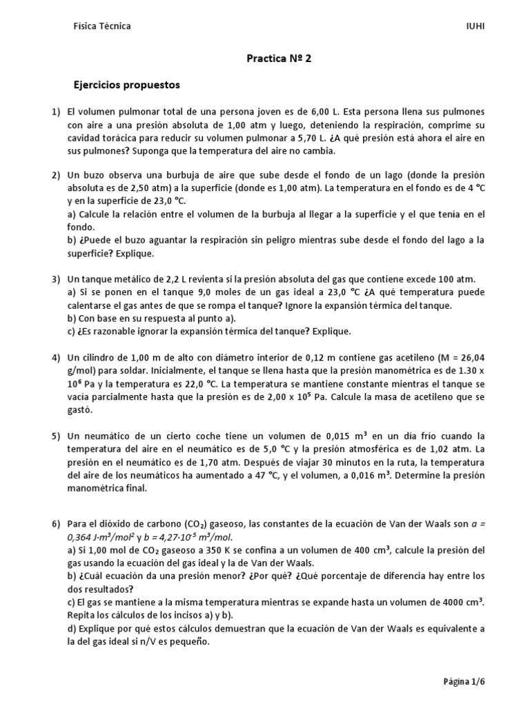 IUHI - FT - Practica #02 - 2019 - v1.2 | PDF | Vapor de agua | Fase (materia)