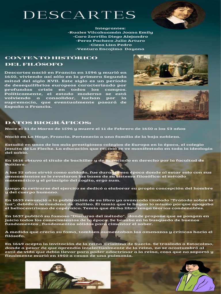 Biografía y legado de René Descartes | PDF | René Descartes | Conocimiento