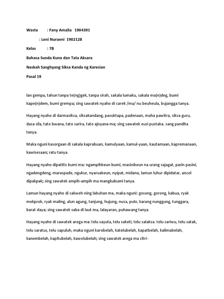 Sunda Kuno | PDF | Seni & Disiplin Bahasa | Seni