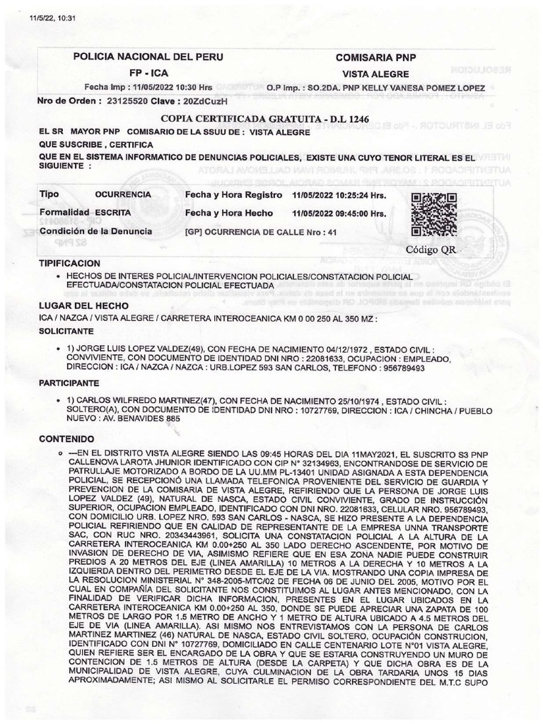 Denuncia PNP IDDV - Compressed | PDF