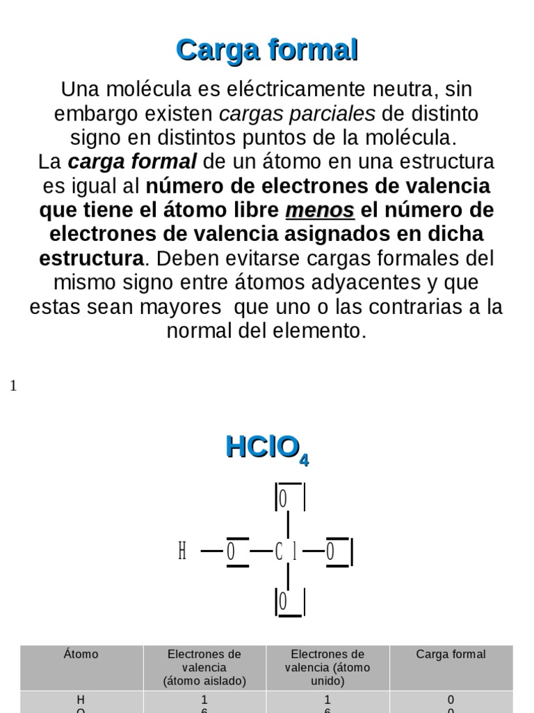 Presentacion Carga Formal | PDF | Enlace químico | Mecánica cuántica