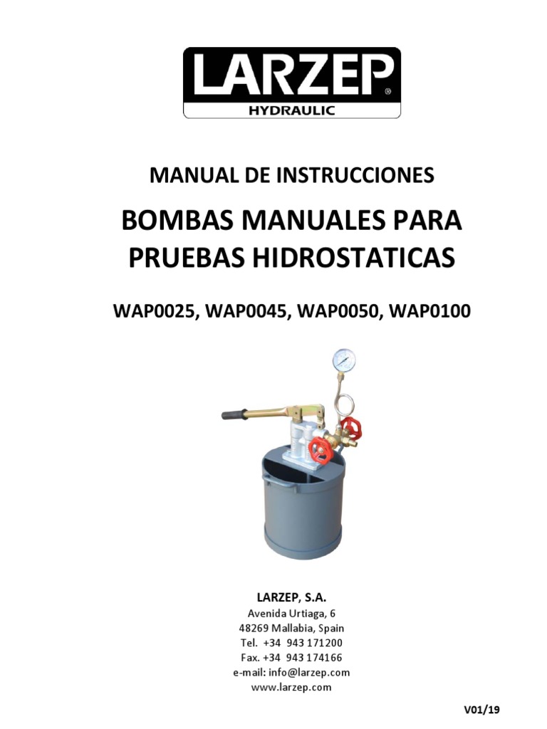 Bomba Hidrostastica WAP0025-WAP0045-WAP0050-WAP0100-ESP | PDF | Bomba | Presión