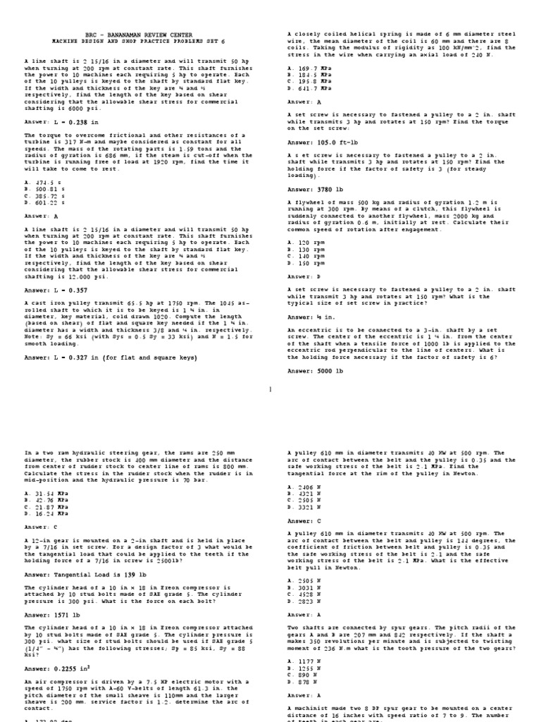 MDSP Set 6 | PDF | Belt (Mechanical) | Strength Of Materials