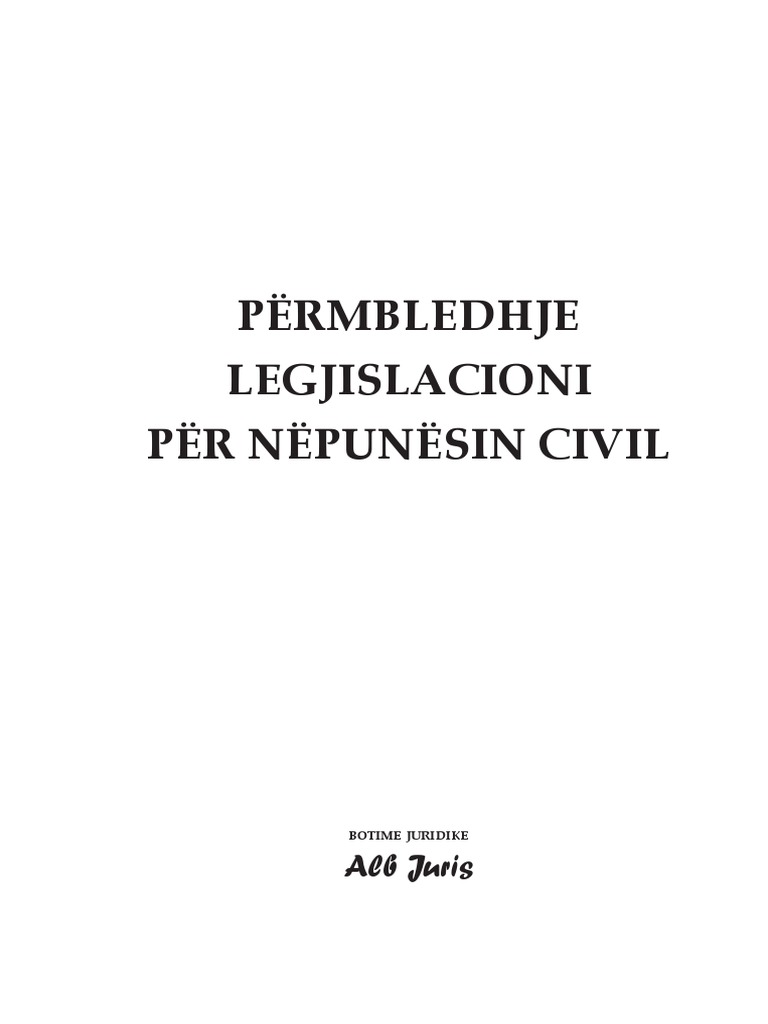 Permbledhje Legjislacioni Per Nepunesin Civil | PDF