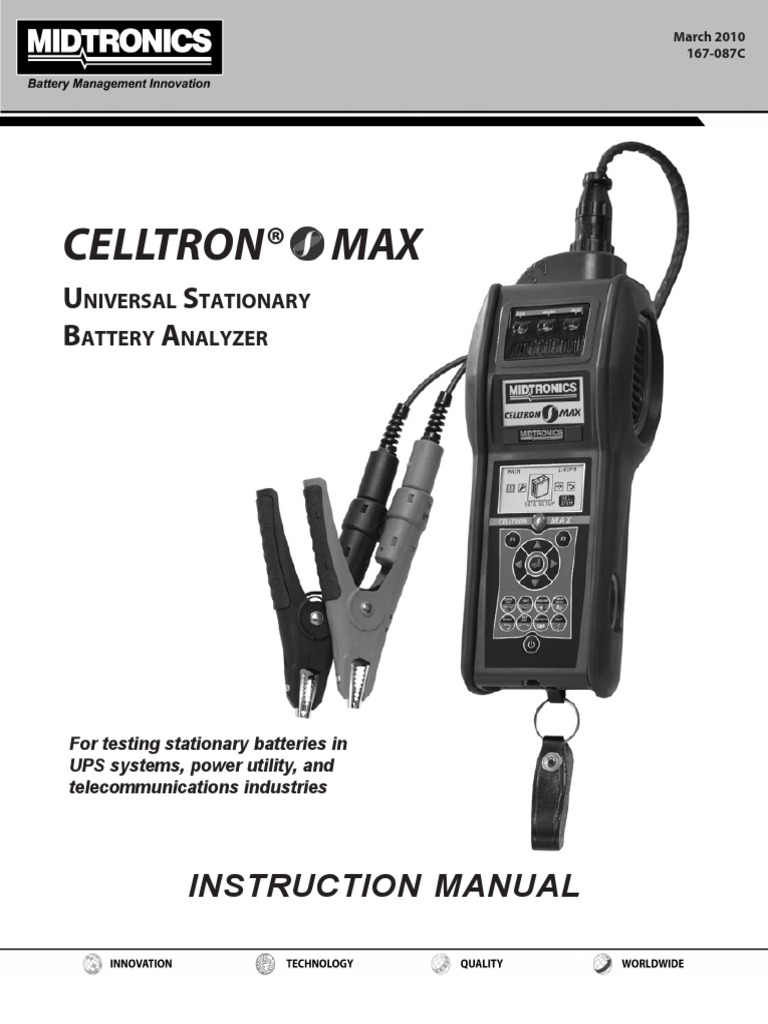 167-087C Celltron MAX Instruction Manual Midtronics EN | PDF | Menu (Computing) | Icon (Computing)