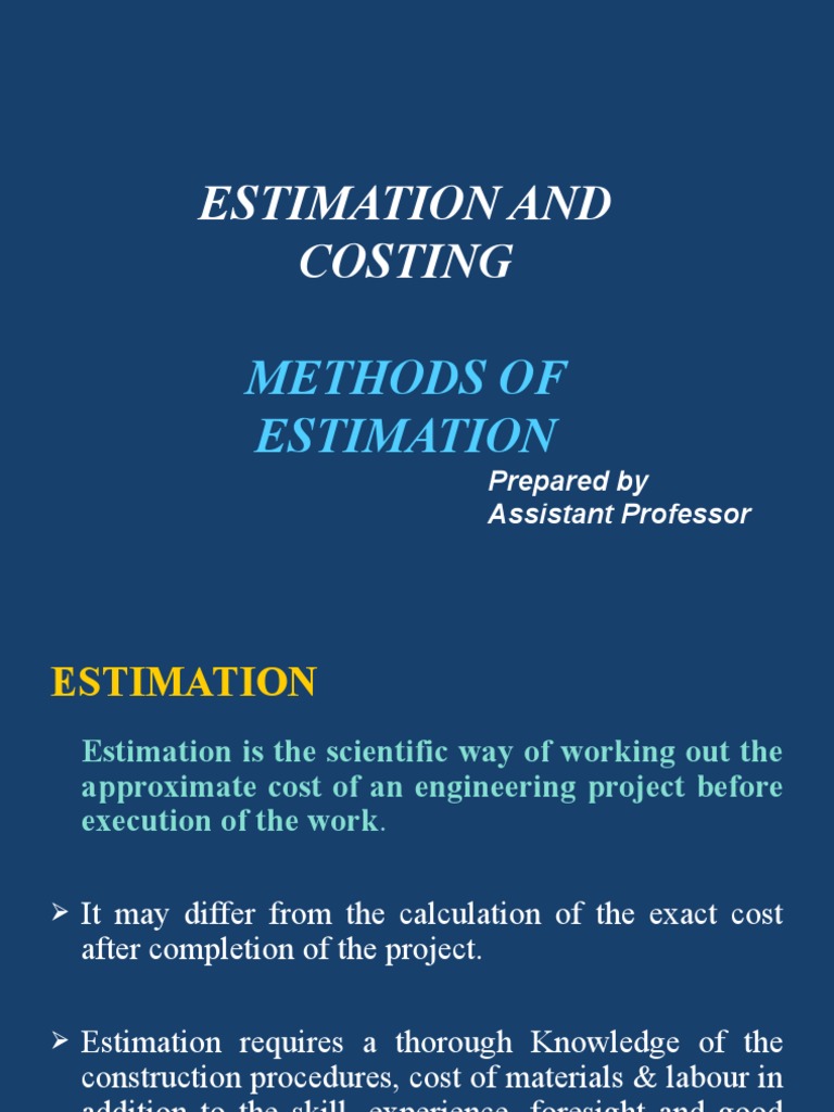 Estimation and Costing | PDF | Length | Specification (Technical Standard)