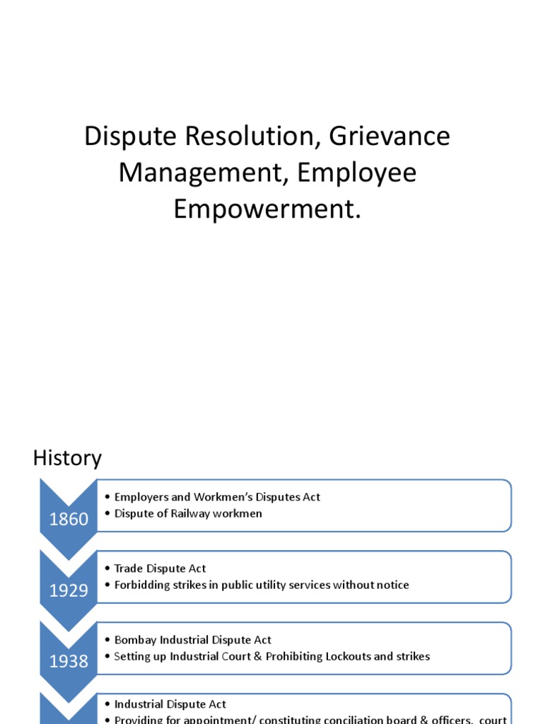 Dispute Resolution, Grievance Management, Employee Empowerment | PDF ...