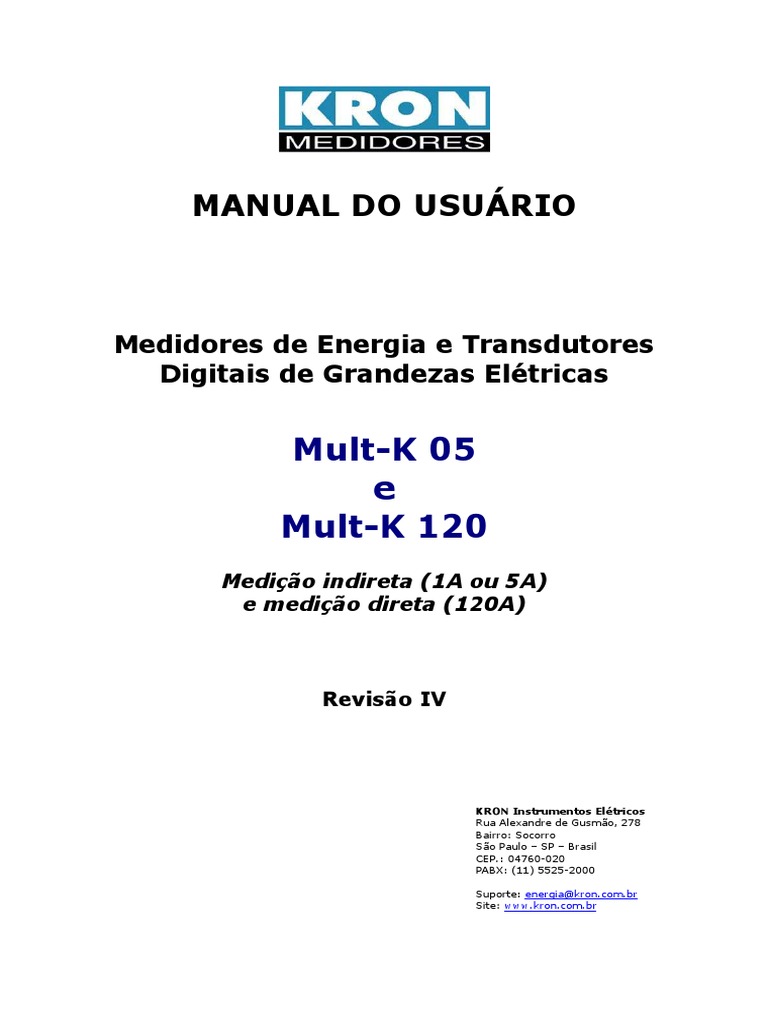 Manual Do Usuario - Medidor de Energia e Transdutor Digital de ...