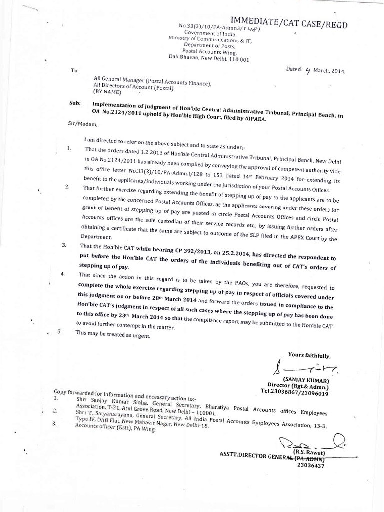 1-2 Implementation of Court Orders On Stepping Up of Pay | PDF