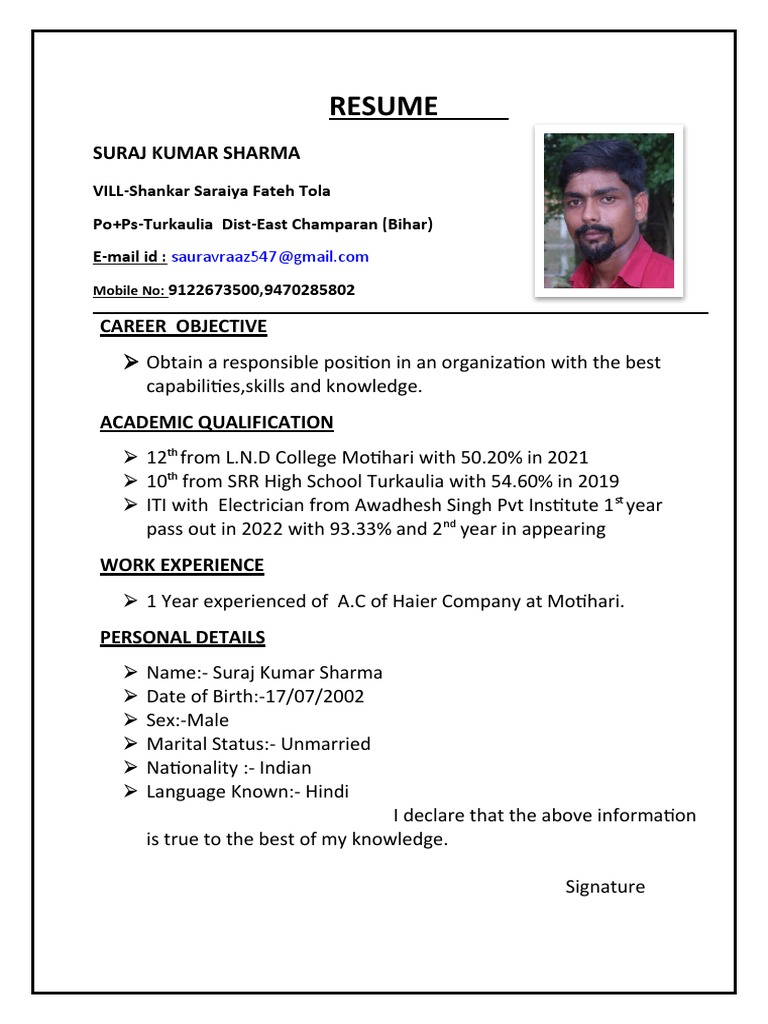 RESUME Suraj KKK | PDF