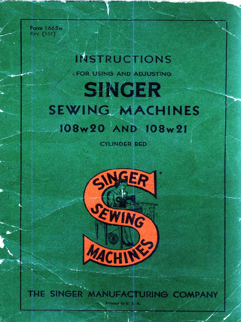 Manual Singer 108w20, 108w21 | PDF