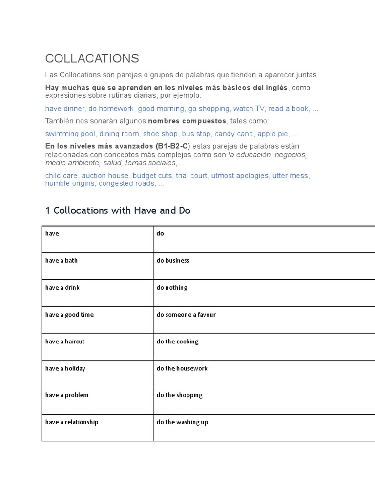 COLLOCATIONS | PDF