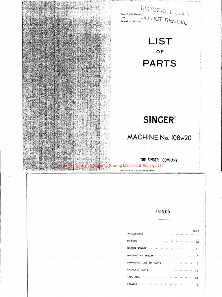 Singer 108W20 | PDF | Screw | Belt (Mechanical)