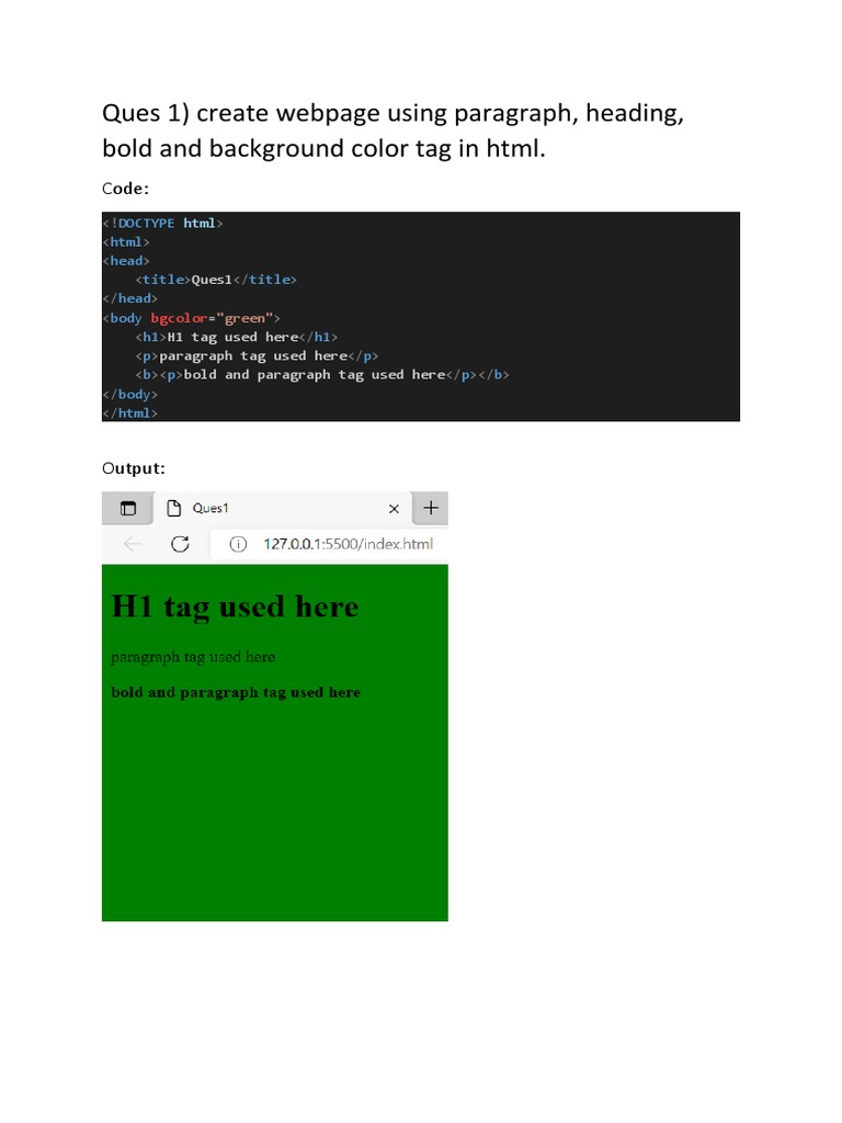 Ques 1 (HTML Assignment) | PDF | Art | Computers