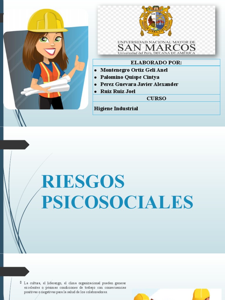 Riesgos Psicosociales | PDF | Estrés (biología) | Burnout ocupacional