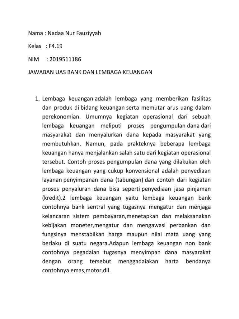 Jawaban Uas Nadaa | PDF | Bisnis | Ilmu Sosial