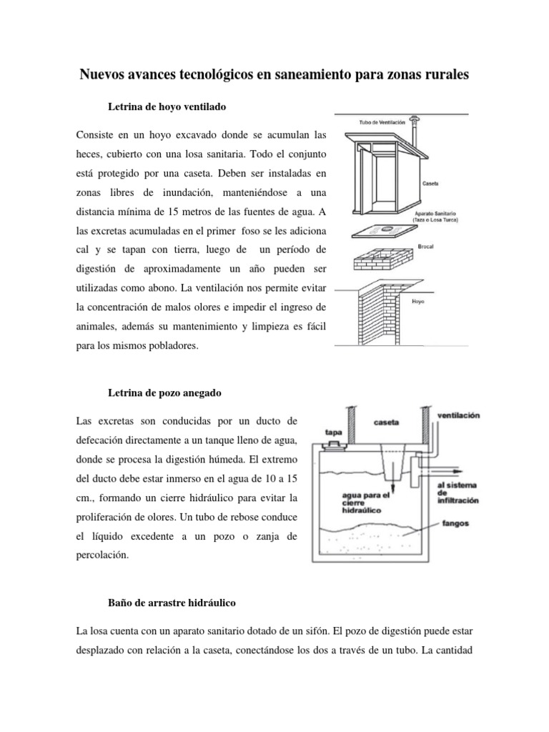 Tipos de Letrinas | PDF | Letrina | Saneamiento