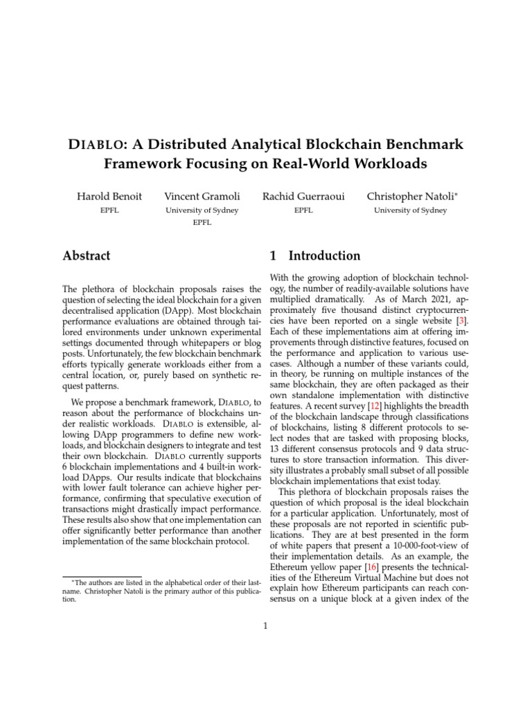 Blockchain Benchmark Paper Pdf Benchmark Computing Computing