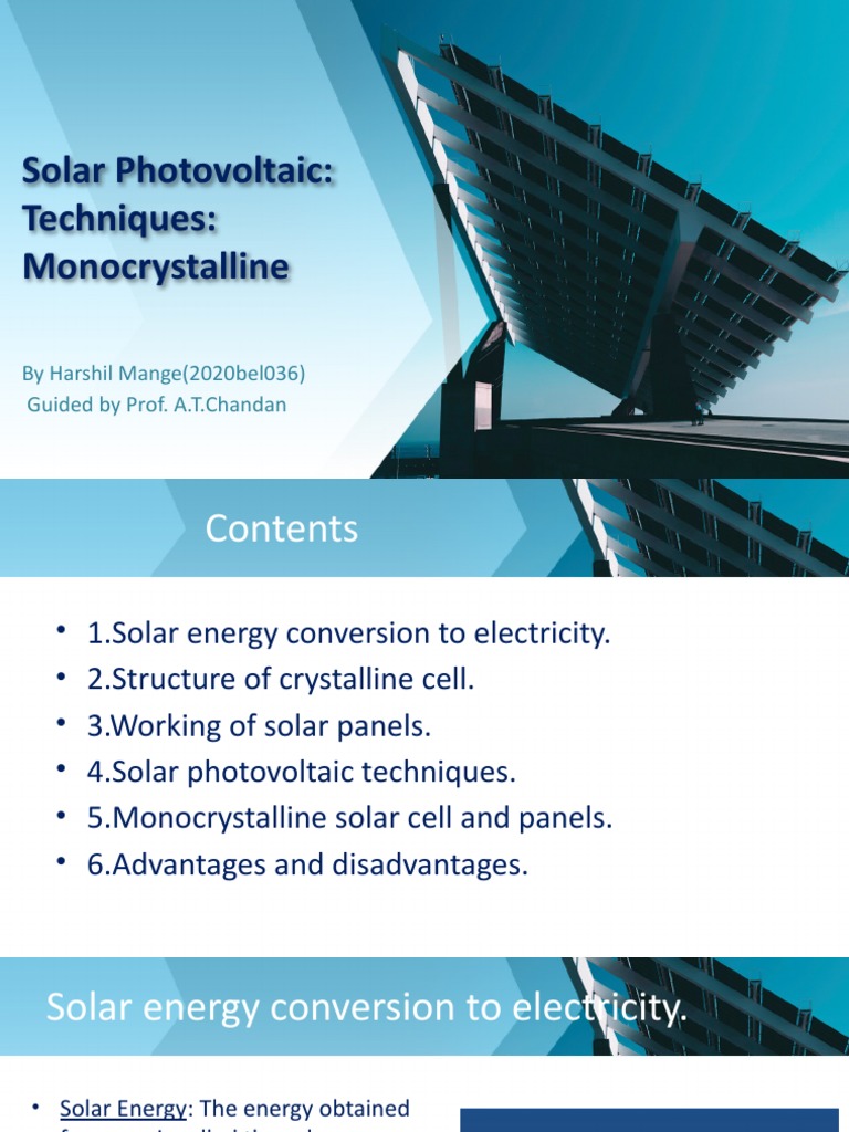 Monocrystalline | PDF | Solar Cell | Photovoltaics