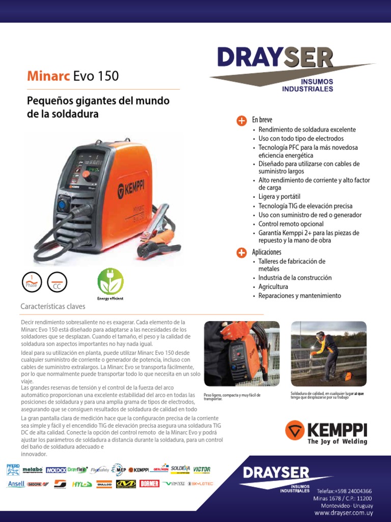 Ficha Minarc 150 Kemppi | PDF | Soldadura | Construcción