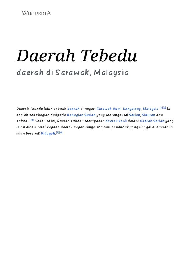 Daerah Tebedu Bebas | PDF