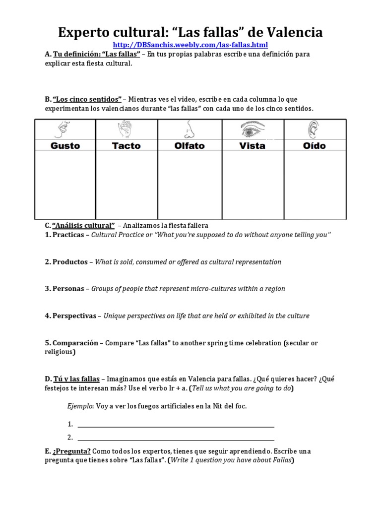 Las Fallas - Actividades | PDF