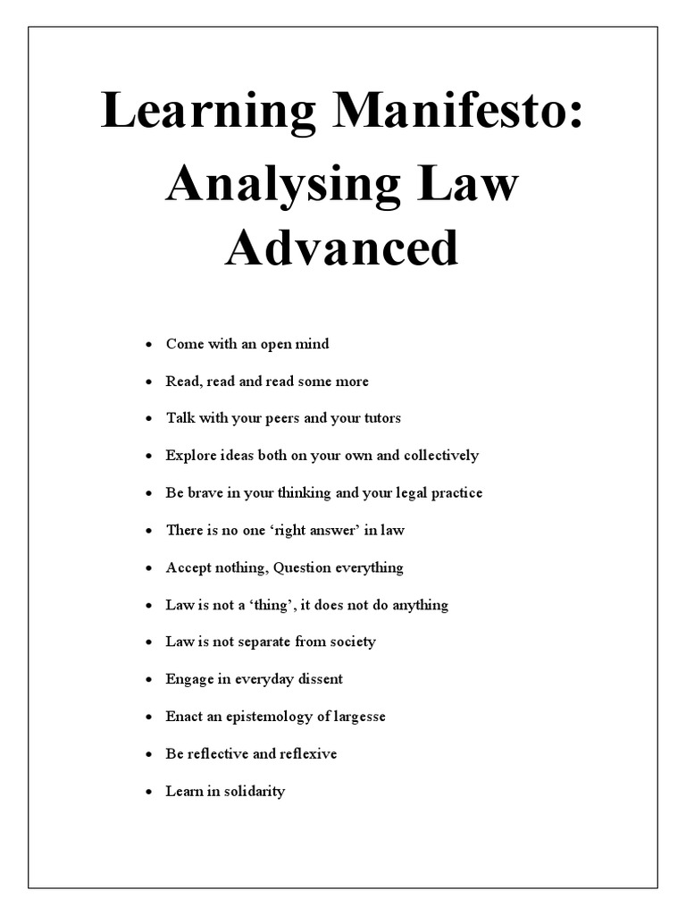 Learning Manifesto Advanced | PDF | Science & Mathematics