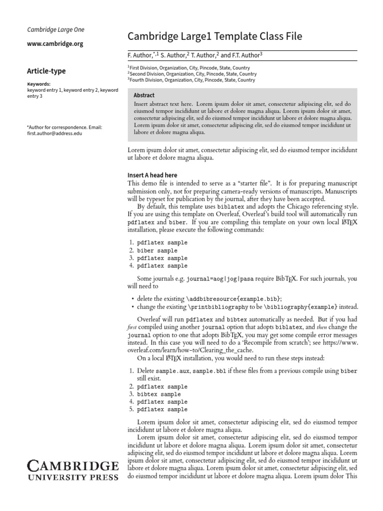 Cambridge Large Template Guide | PDF | Computer File Formats | Te X