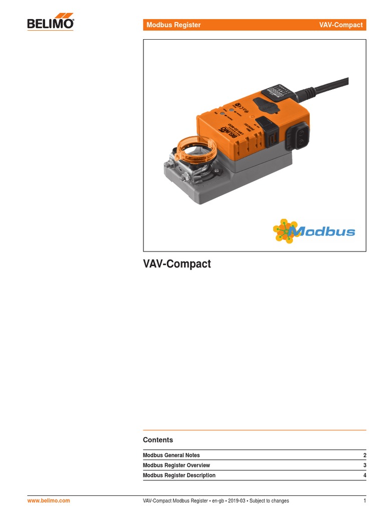 Belimo Modbus-Register VAV V3 04 En-Gb | PDF | Computer Science ...
