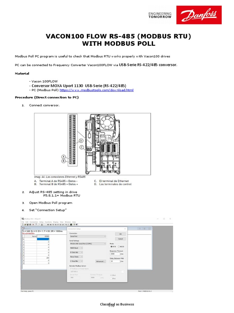 VACON100 FLOW RS-485 (MODBUS RTU) WITH MODBUS POLL v2 | PDF | Parameter (Computer Programming ...
