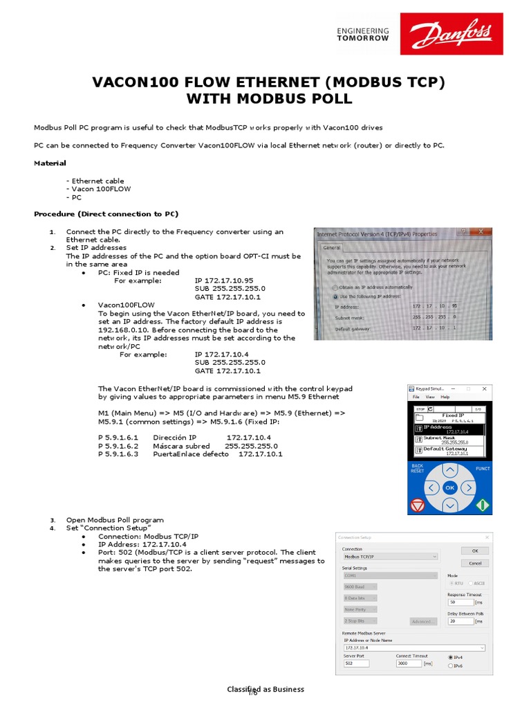 Vacon100 Flow Ethernet (Modbus TCP) With Modbus Poll | Download Free PDF | Internet Protocol ...