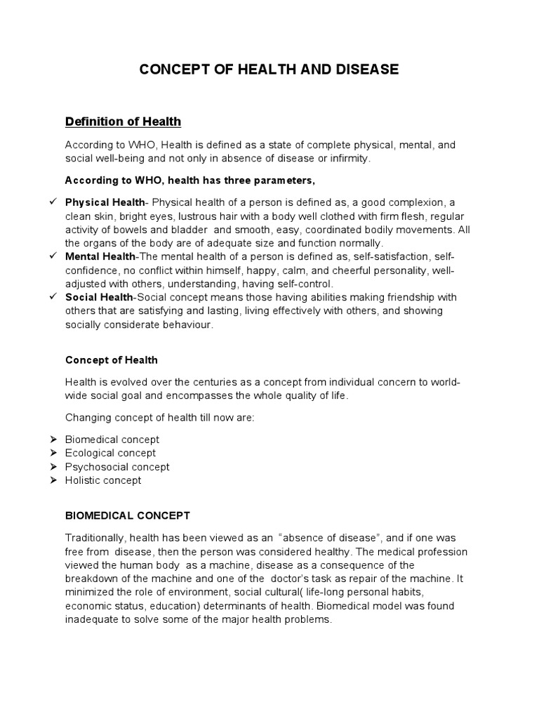 Holistic View of Health and Disease | PDF